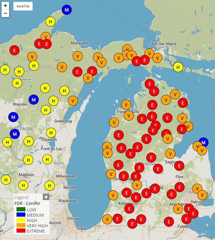 Drought conditions spread across almost entire Lower Peninsula, fire ...